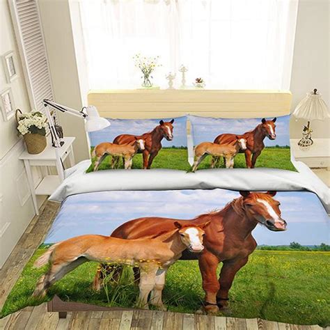 3d Grassland Horse 153 Bed Pillowcases Quilt Bunnings Australia