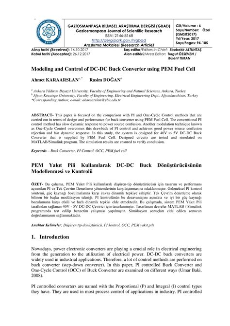 Pdf Modeling And Control Of Dc Dc Buck Converter Using Pem Fuel Cell