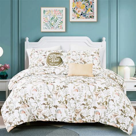 Brhf Botanical Printed 6 Piece Comforter Set Whimsical Nature