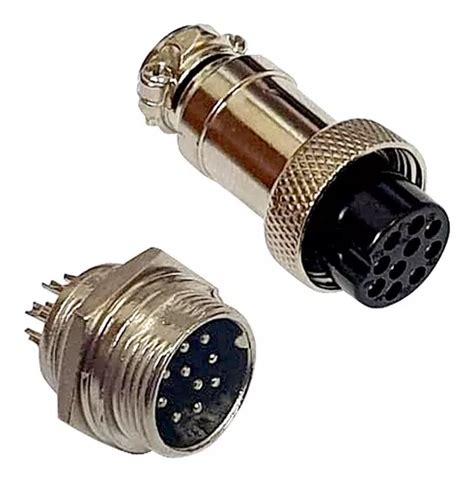 Par Conector Mike Gx16 10 Pinos Macho Painel Fêmea Aviação Mercadolivre