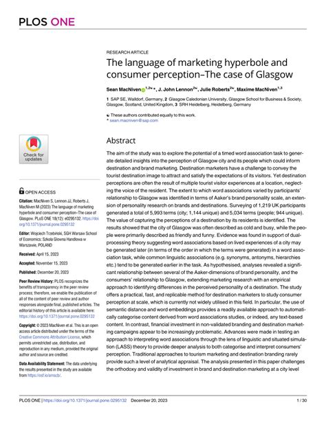 Pdf The Language Of Marketing Hyperbole And Consumer Perception The Case Of Glasgow