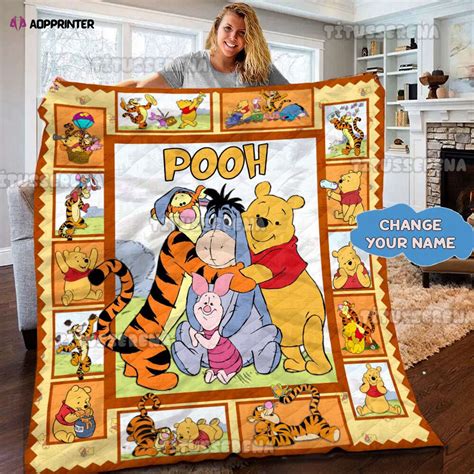 Personalized Winnie The Pooh Blanket Pooh Bear Blanket Winnie The Pooh