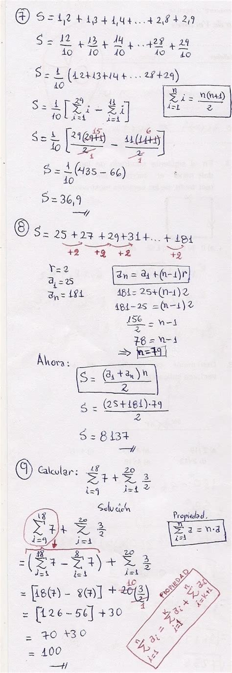 Razonamiento Matemático Sumatorias Teoría Y Practica