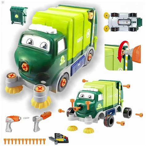 Zztlhds Take Apart Toy Garbage Truck 29 Piece Disassembly Set With