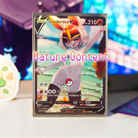 Custom Holographic Full Art Cinderace V Card Pokeoricastcg