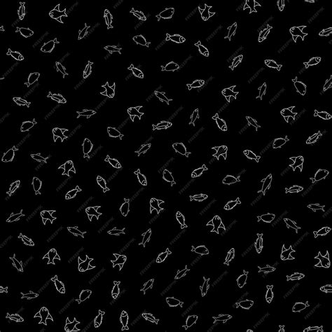 Premium Vector Fish Themed Freehand Drawings Seamless Pattern Hand