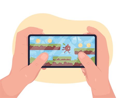 Playing Games On Mobile Phone 2d Vector Isolated Illustration 4652394 Vector Art At Vecteezy