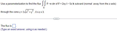 solved use a parameterization to find the flux ss fon do of
