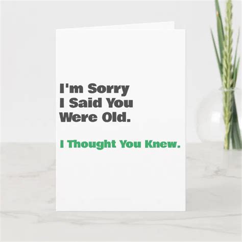 Funny Old Age Birthday Card Zazzle