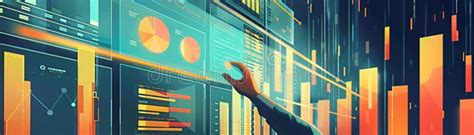 a futuristic interface displaying data visualization with vibrant