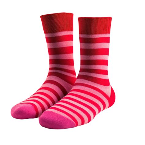 A Pair Of Red And Pink Striped Socks 54237103 Png