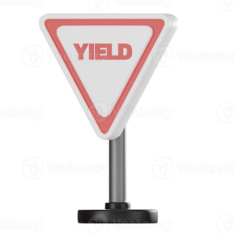 Yield Sign 3d Render Road Safety Symbol For Drivers 50754573 Png