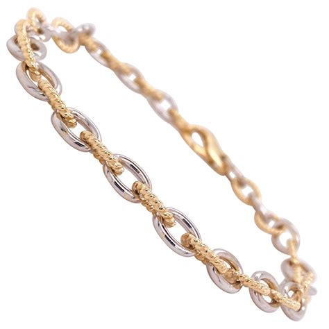 14 Karat White Gold Braided Ladies Bracelet At 1stdibs