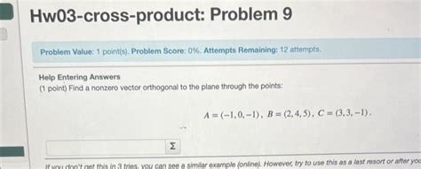 Solved Help Entering Answers Point Find A Nonzero Vector Chegg