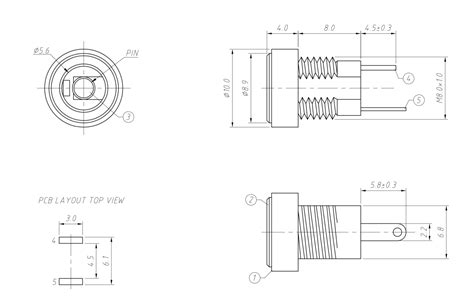 Dc 022b Dc Power Connector Female Socket 2 Pin 5 5x2 1mm Makers