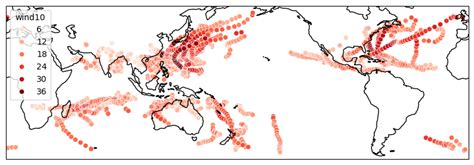 Plotting Tracks With Plot Tracks Basic — Huracanpy Documentation