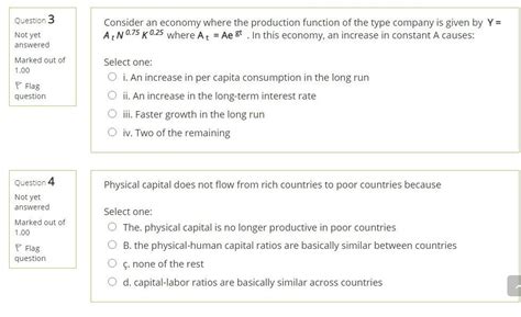 Solved Question 3 Consider An Economy Where The Production