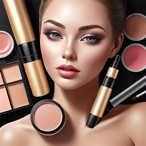 Premium Photo Makeup Realistic Composition And Beuty Products