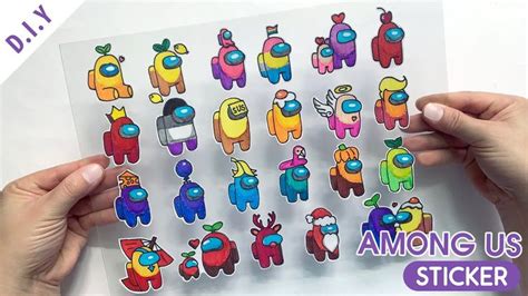 Diy Among Us Stickers How To Make Among Us Sticker Diy And Draw Among