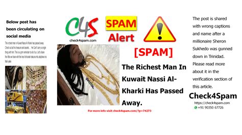[spam] The Richest Man In Kuwait Nassi Al Kharki Has Passed Away Check4spam