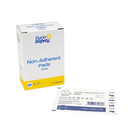 Dynarex Non Adherent Pads Sterile 2 X 3 25eabx 100bxscs 250