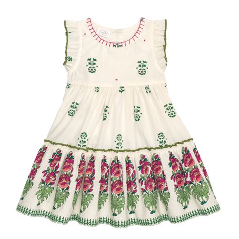 Girls Mud Pie Ivory Block Print Dress Blessings And Butterflies