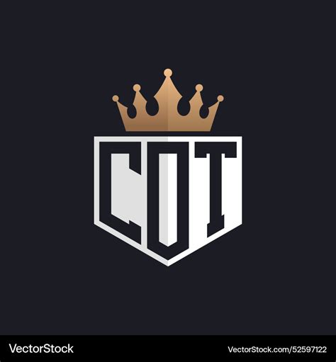 Luxury Cot Logo With Crown Elegant Initials Vector Image