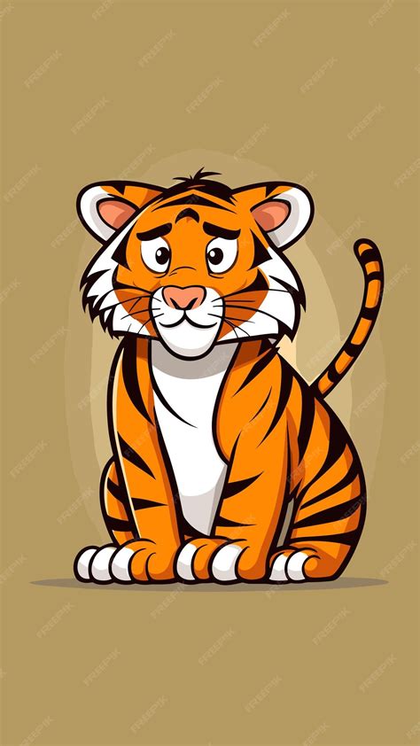 Premium Vector Tiger Drawing Cartoon Artwork Vector