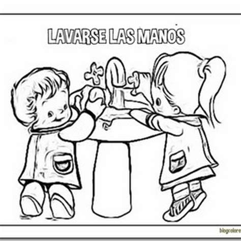 Colorear Lavarse Las Manos Colorear Dibujos Infantiles