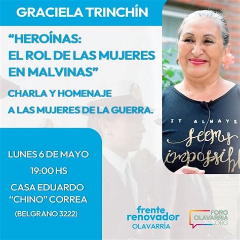Este Lunes Foro Olavarría Fr Y Un Homenaje A Graciela Trinchín Y Las