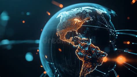 Global Network Connections Digital World Interconnectedness Data Flow Technology Globalization