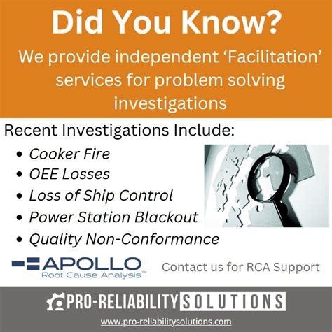 Rootcauseanalysis Incidentinvestigation Facilitator Safety Quality Pro Reliability Solutions