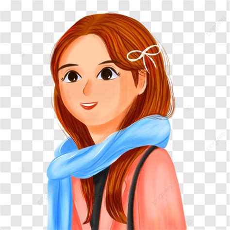 Elegant Portrait Of A Girl With Blue Scraf Elegant Girl Portrait With