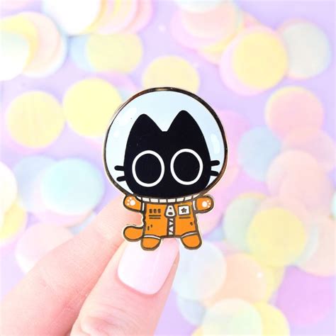 Space Cadet Scaredy Cat Enamel Pin Cat Enamel Pin Cat Pin Enamel Pins