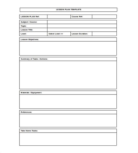 Editable Lesson Plan Template Word
