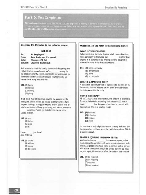 01 Test 01 P6 Succeed Toeic Pdf
