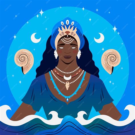 La Ilustración De Flat Iemanja Vector Gratis