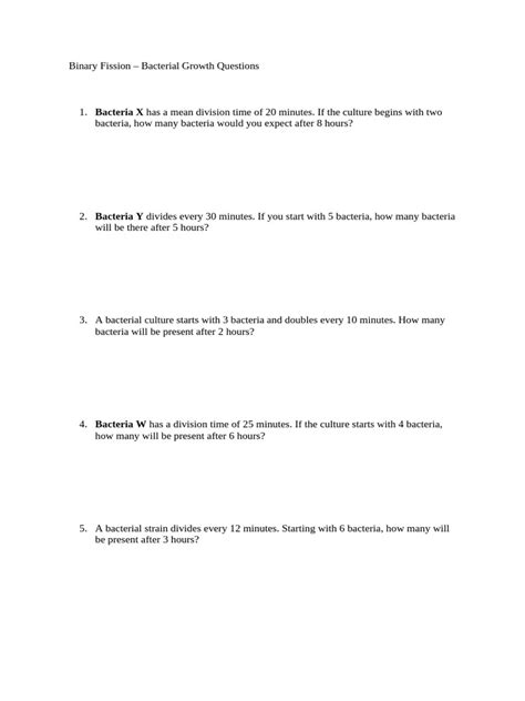Binary Fission Bacterial Growth Pdf