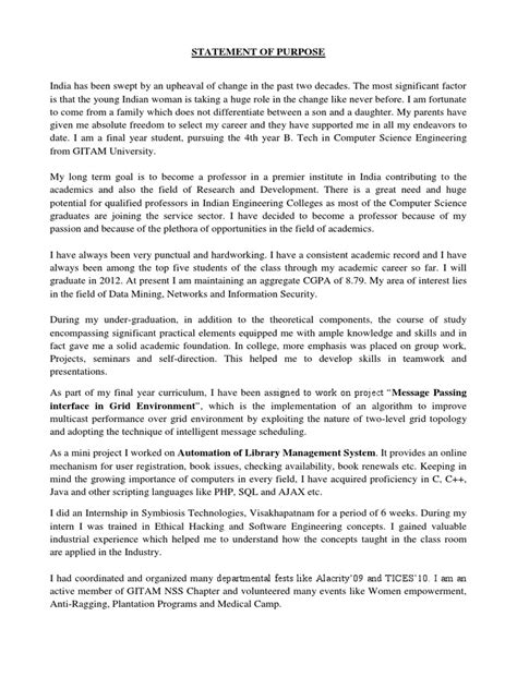 Sop Computer Science Cs Download Free Pdf Computer Science