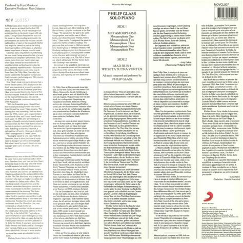 Philip Glass Solo Piano Vinyl At Juno Records