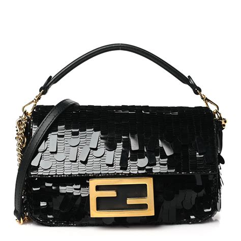 Fendi Sequin Paillettes Vitello Grace Sex And The City Mini Baguette