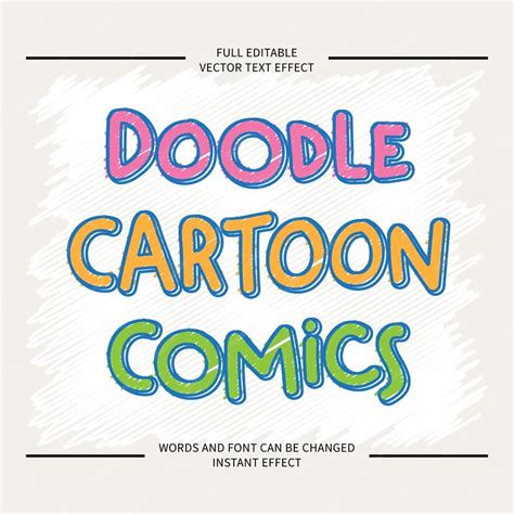Premium Vector Cartoon Doodle Editable Text Effect