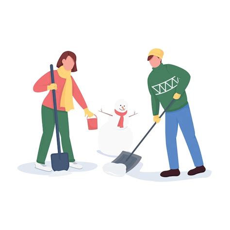 Pareja Construyendo Personajes Sin Rostro De Color Plano Muñeco De