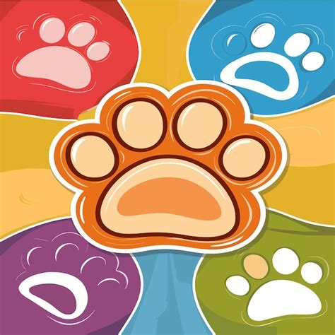 Cute Paw Print Pattern Premium Ai Generated Vector