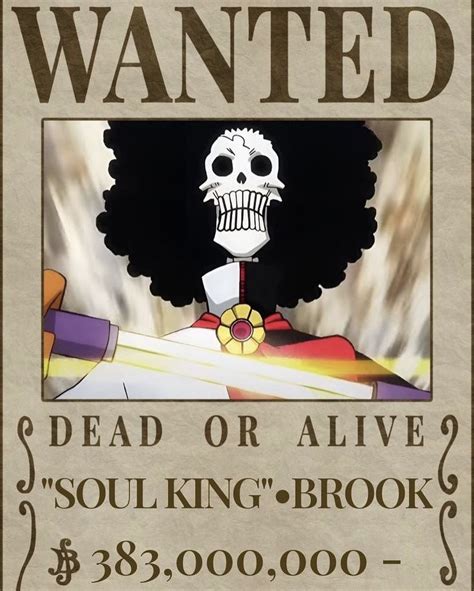 Soul King Brook Bounty Wanted Poster One Piece Artofit