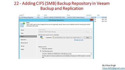 Veeam Advance Training 22 Adding Cifs Backup Repository In Veeam Backup And Replication
