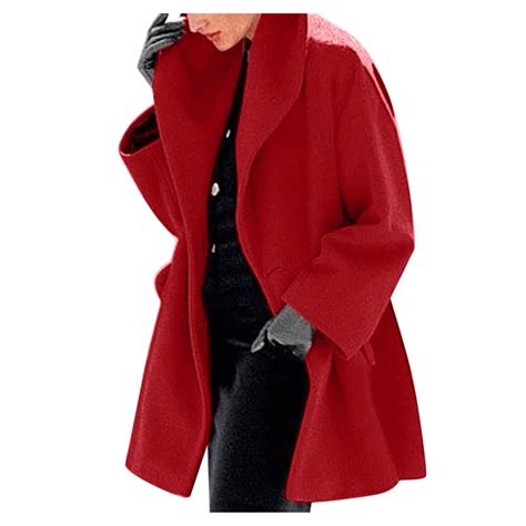 Asdoklhq Coat For Women Clearance 2womens Winter Wool Coat Trench