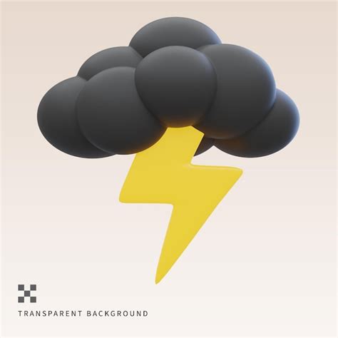 Premium Psd Psd Cloud Thunder 3d Illustration