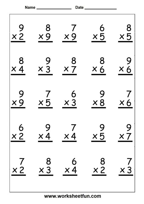 Fill In Multiplication Worksheets 10 Multiplication Wo Printable