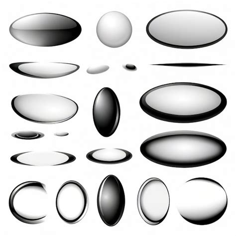 Oval Vector Set White Back Premium Ai Generated Vector